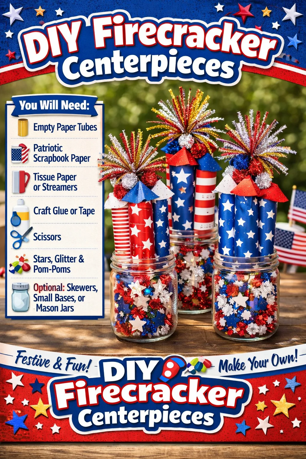 DIY Firecracker Centerpieces