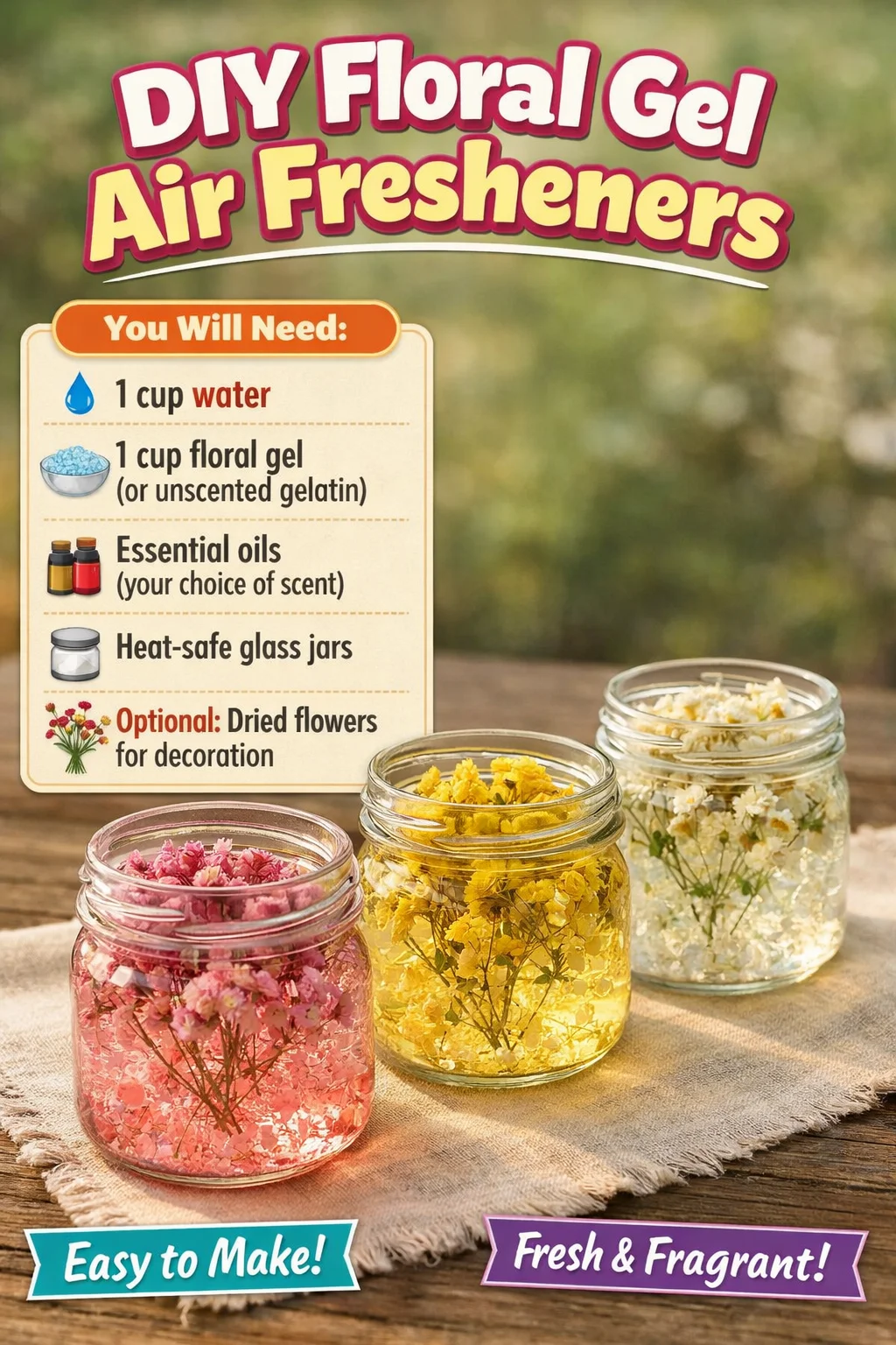 DIY Floral Gel Air Fresheners