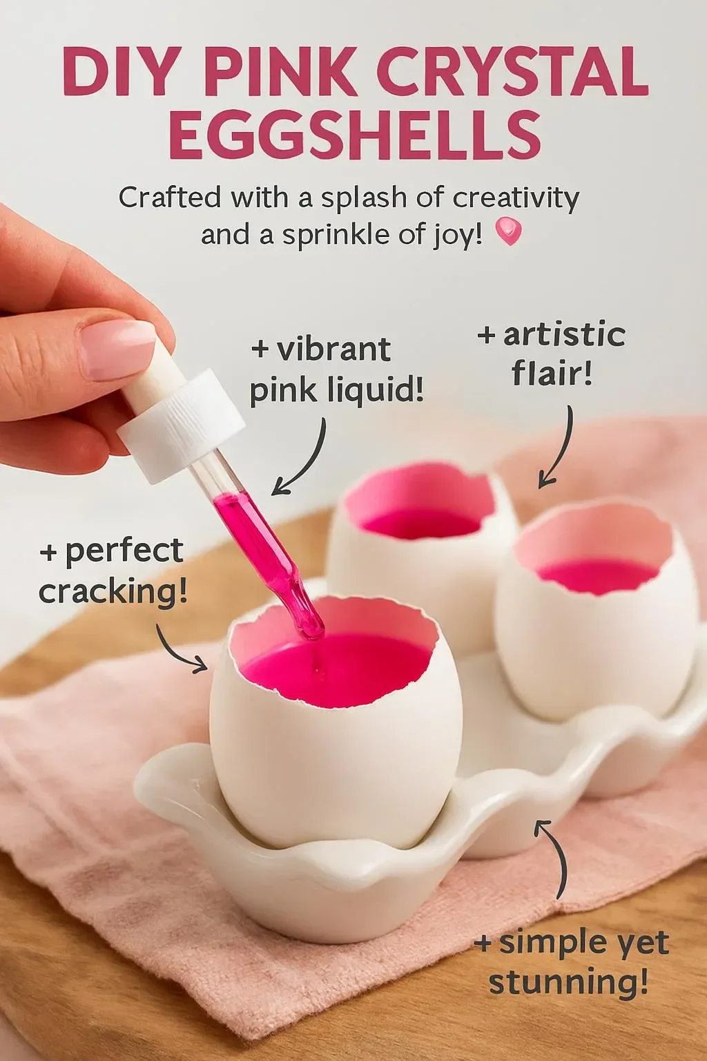 DIY Pink Crystal Eggshells