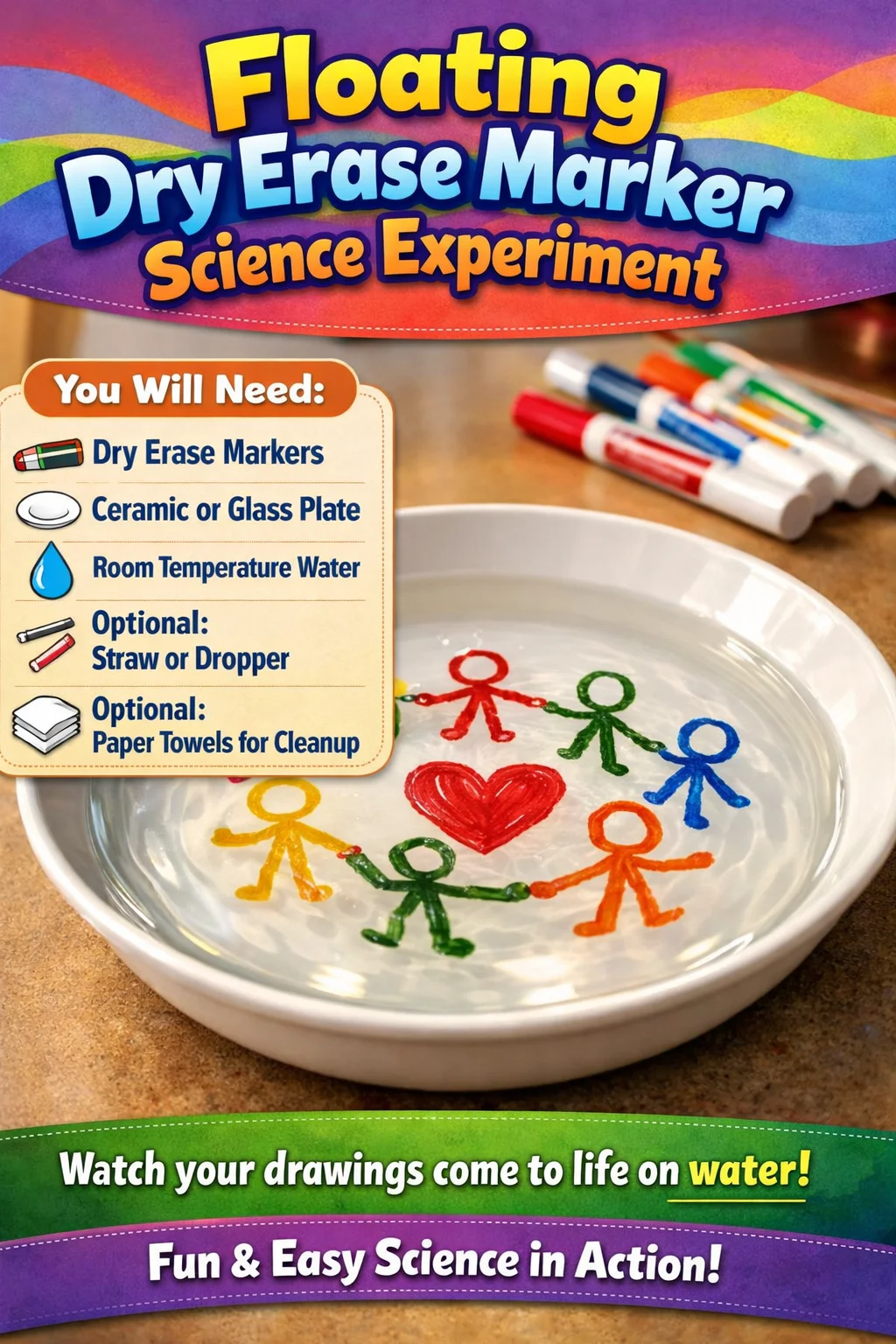 Floating Dry Erase Marker Science Experiment