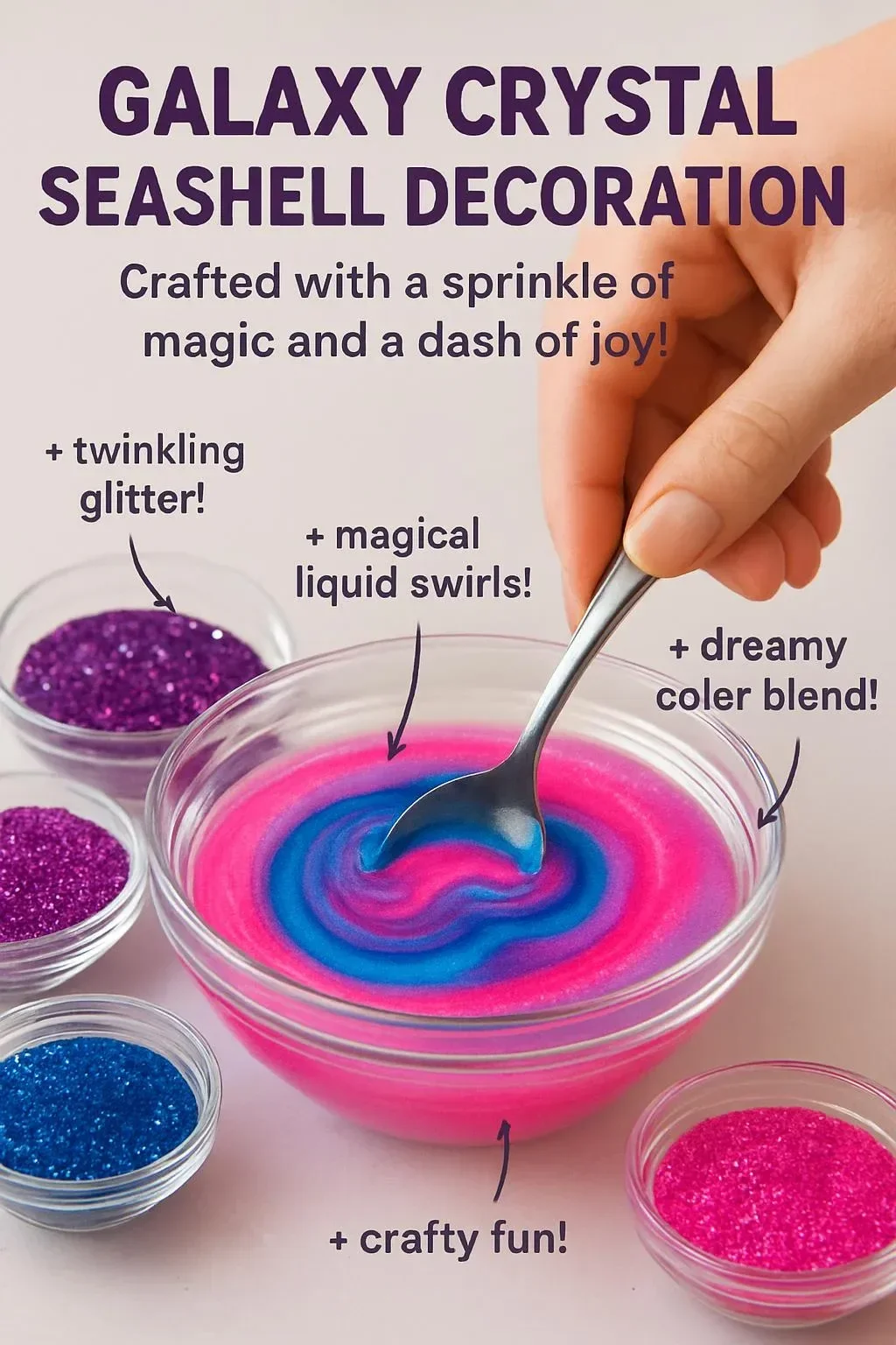 Galaxy Crystal Seashell Decoration