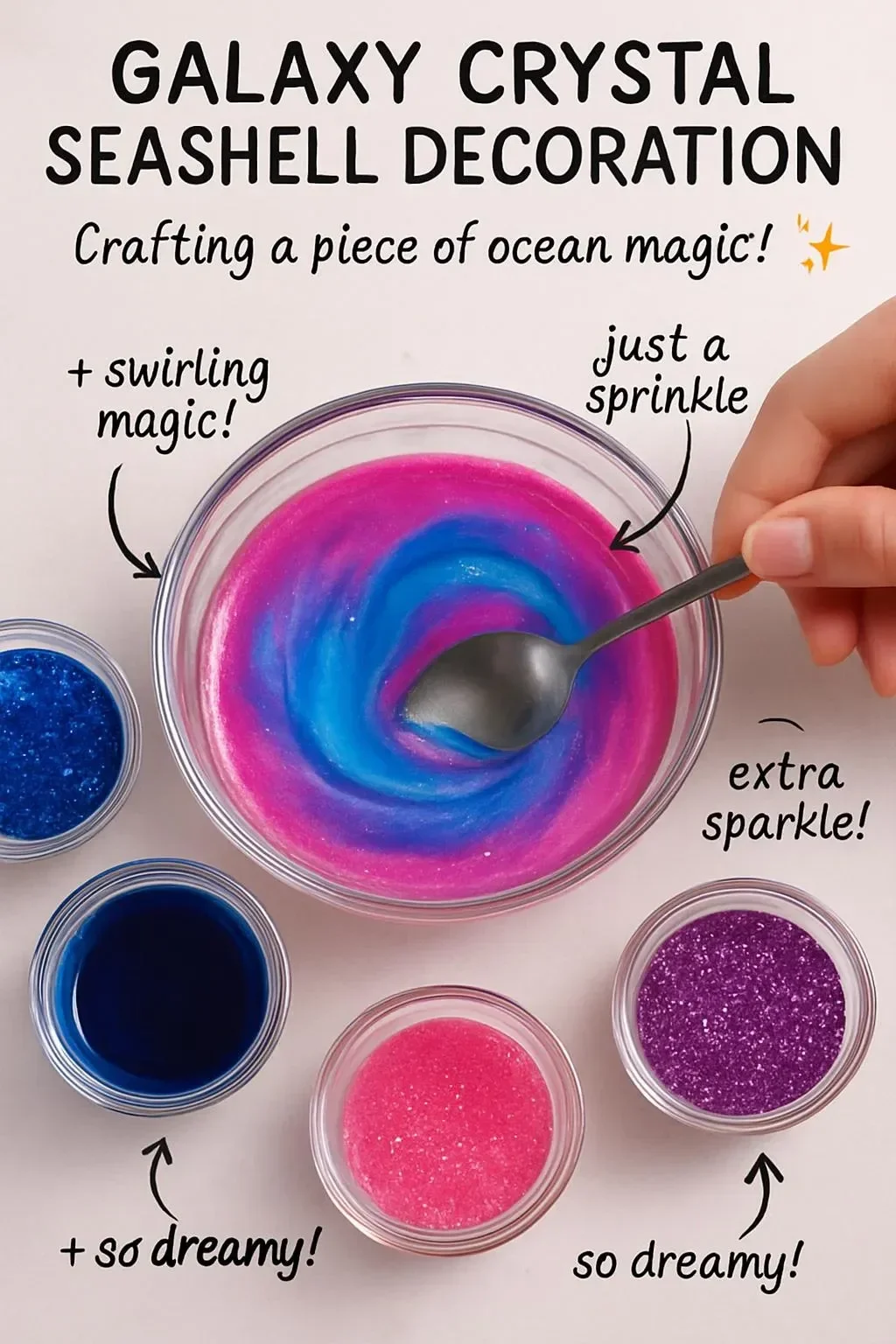 Galaxy Crystal Seashell Decoration