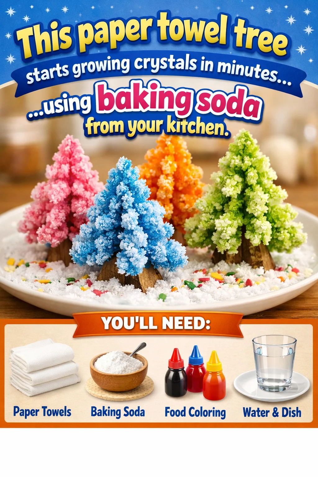 This paper towel tree starts growing crystals in minutes... using ...