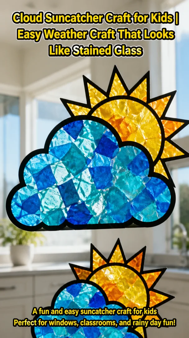 Cloud Suncatcher Craft for Kids | Easy Weather Craft That Looks Like ...