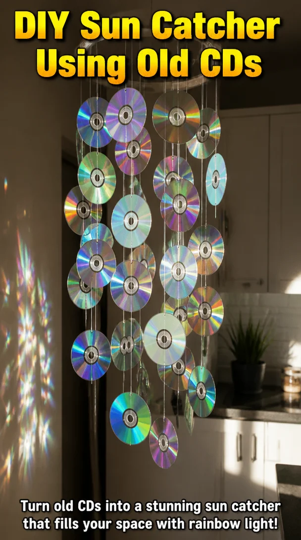 DIY Sun Catcher Using Old CDs
