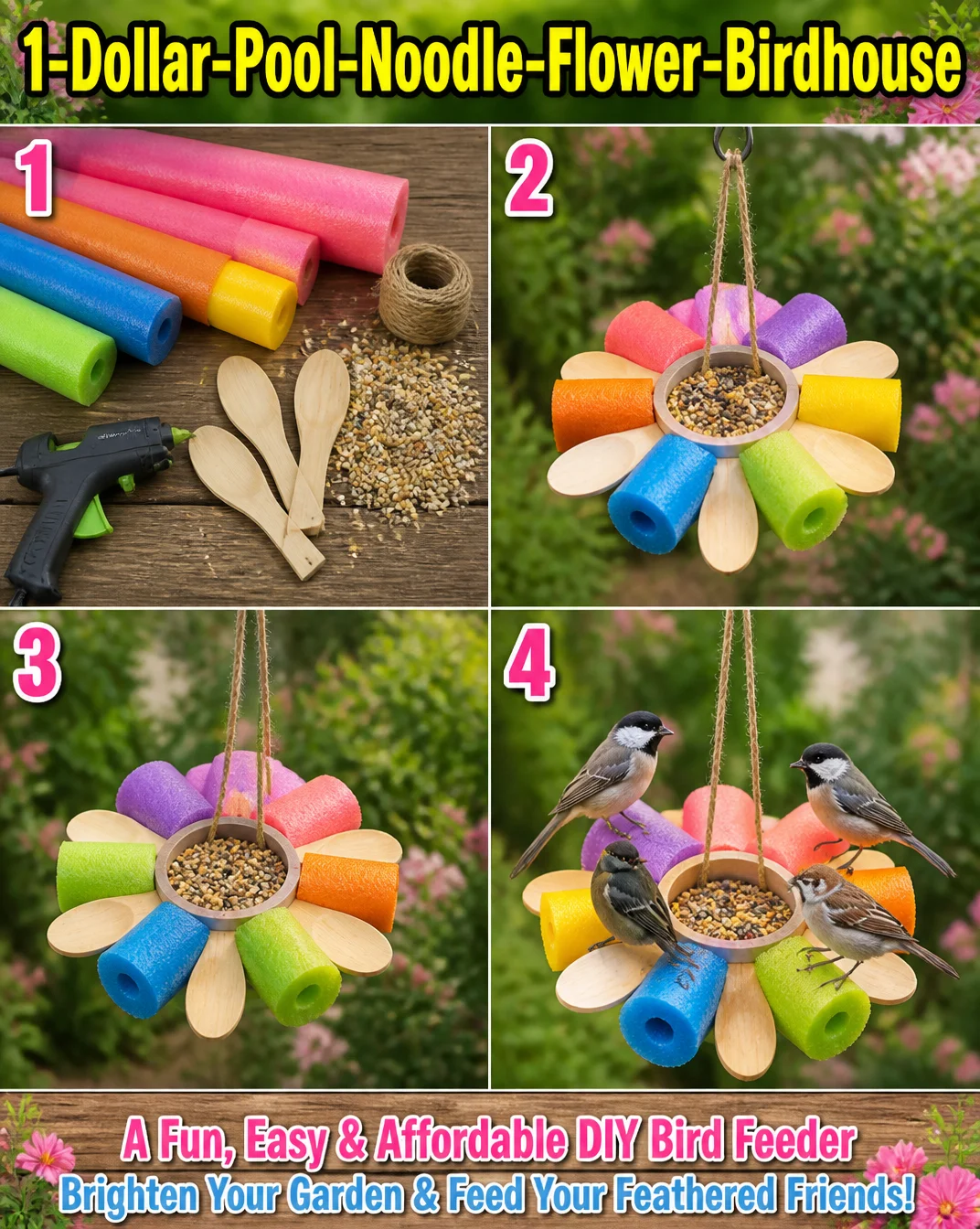 1-Dollar-Pool-Noodle-Flower-Birdhouse