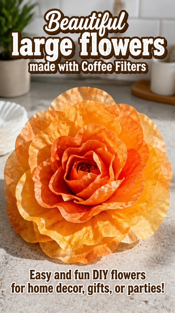 Beautiful large flowers made with Coffee Filters