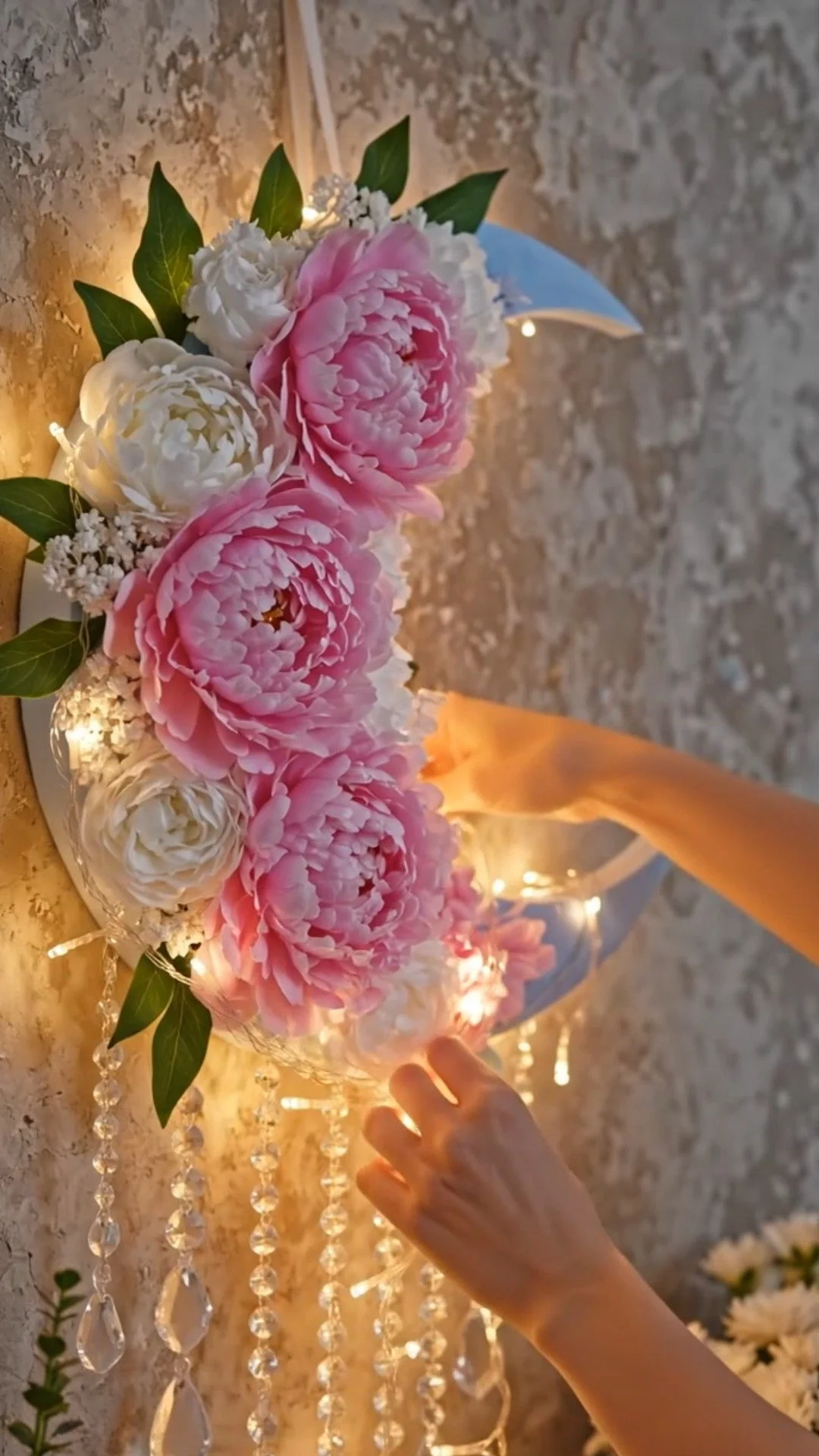 Crescent Moon Floral Decor