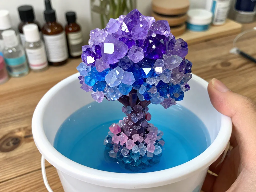Easy baking soda fizzy crystal tree grows sparkling crystal formations ...