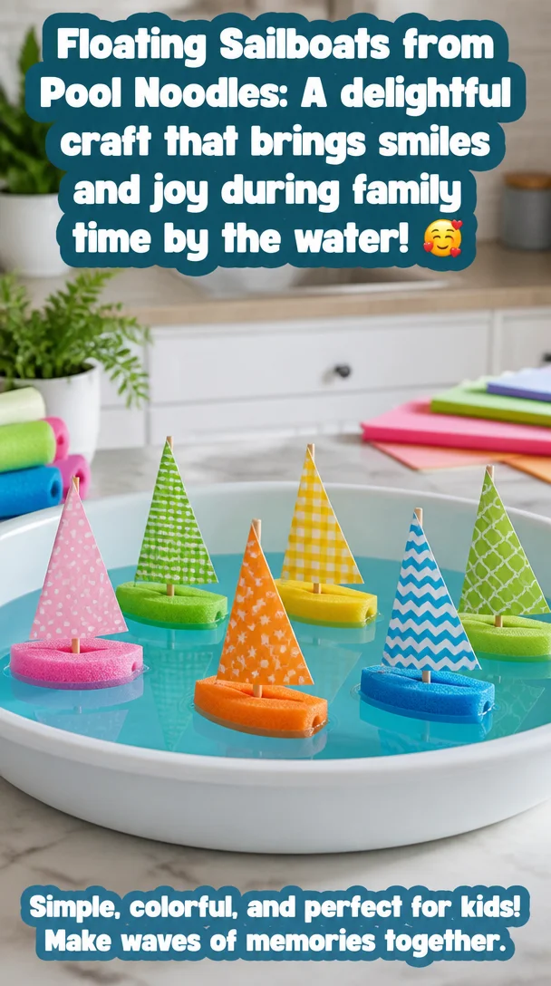Floating Sailboats from Pool Noodles: A delightful craft that brings ...