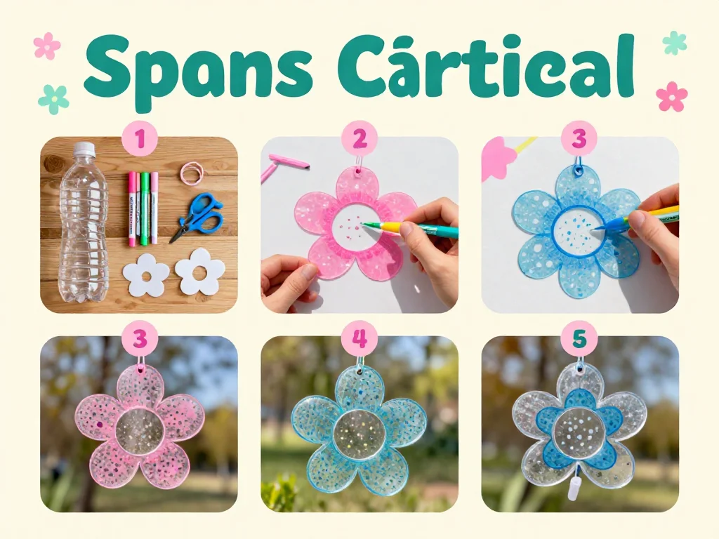 Flower Sun Catchers Made from Plastic Bottles