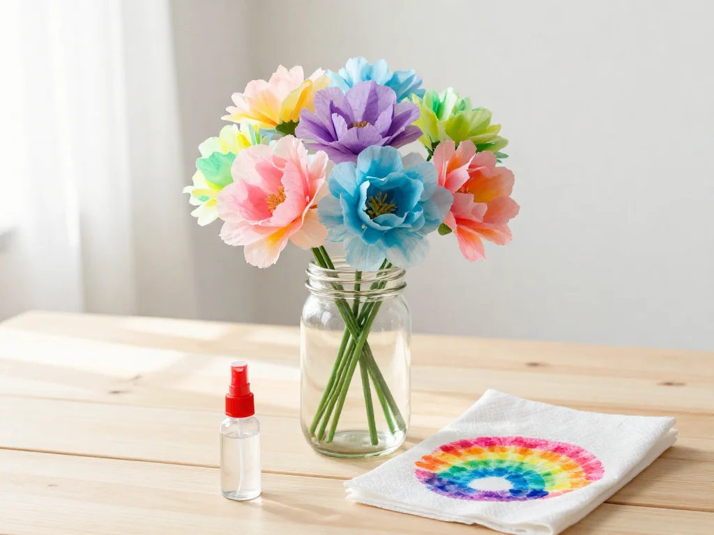 Preschool Craft Ideas: Colorful Coffee Filter Flowers